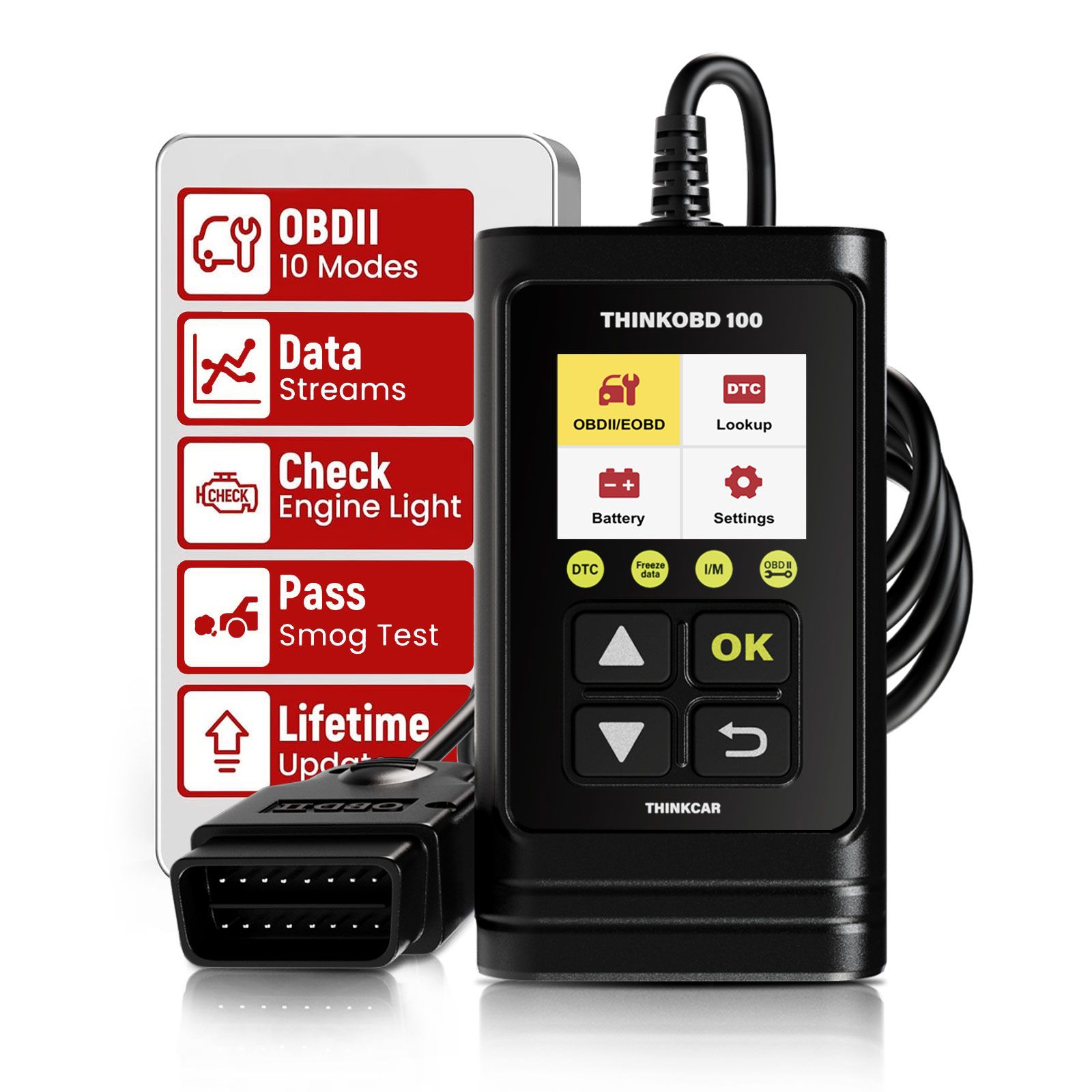 THINKCAR OBD2 Scanner, ThinkOBD 100 Engine Fault Code Reader With Full ...