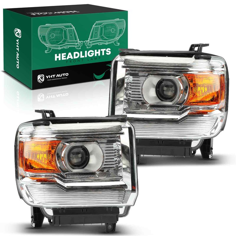 Front Halogen Headlight Lamp Assembly HIR2 9012 for GMC Sierra 1500 14 ...