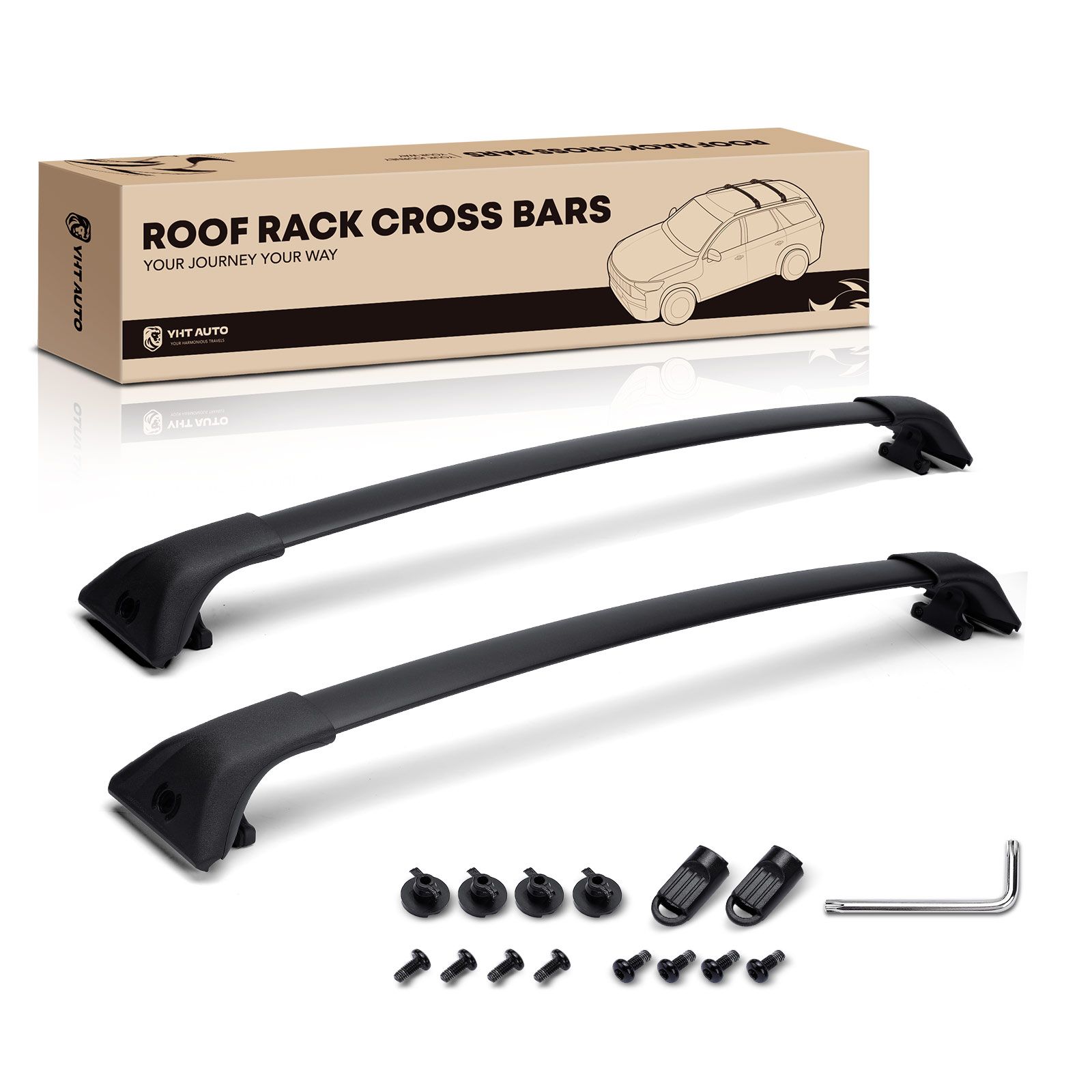 Black Aluminum Alloy Roof Rack Cross Bars for 2023 Mitsubishi Outlander ...