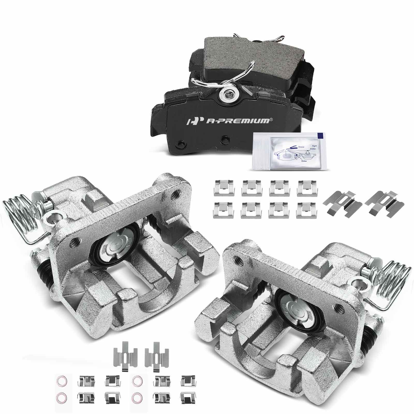 6 Pcs Rear Disc Brake Calipers & Ceramic Pads for 1994-1998 Ford Mustang