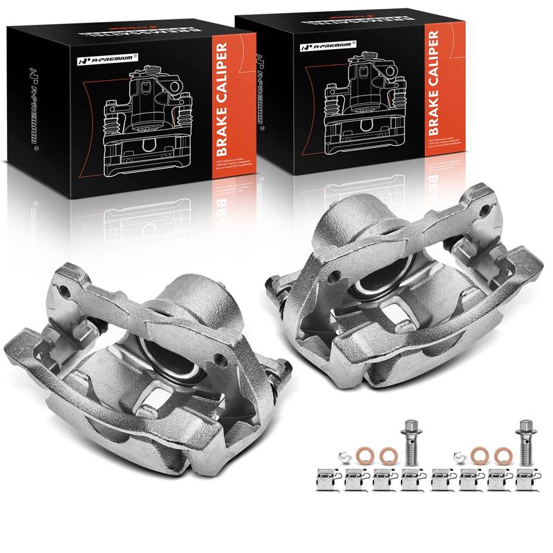 2 Pcs Front Brake Caliper with Bracket for Toyota Corolla 2009-2019 ...
