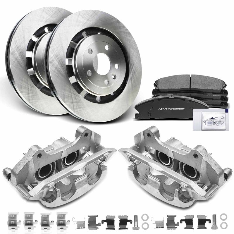 8 Pcs Front Disc Brake Rotor & Pads + Brake Caliper for 2014 Ford ...