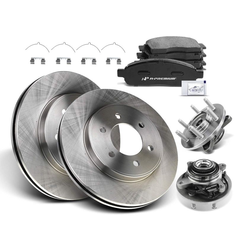 2007 Ford F-150 8 Pcs Front Disc Brake Rotors & Brake Pads + Hub ...