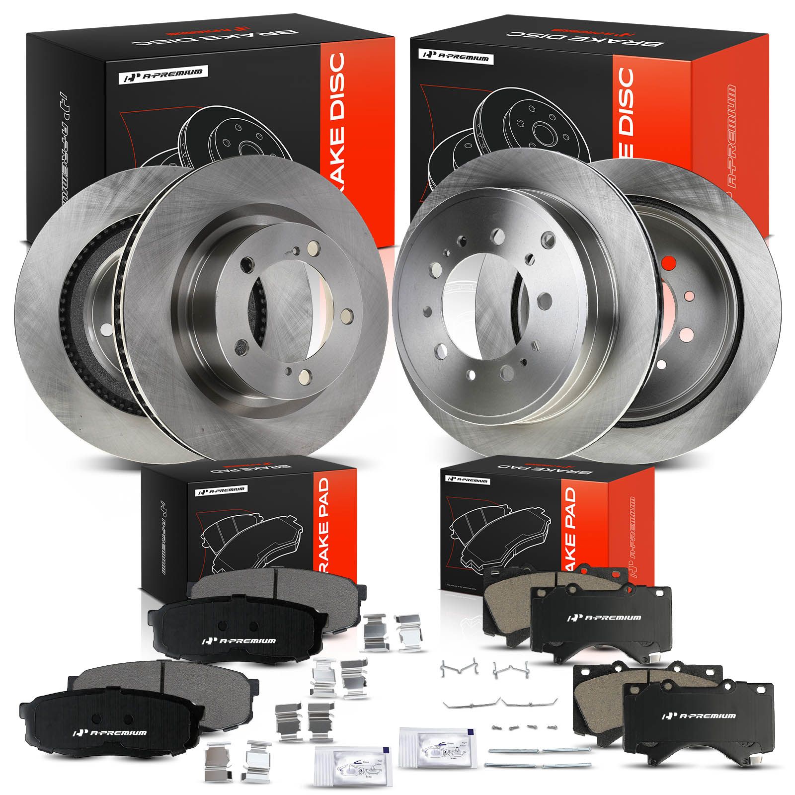Front & Rear Disc Brake Rotors & Ceramic Brake Pads for 2007-2021 ...