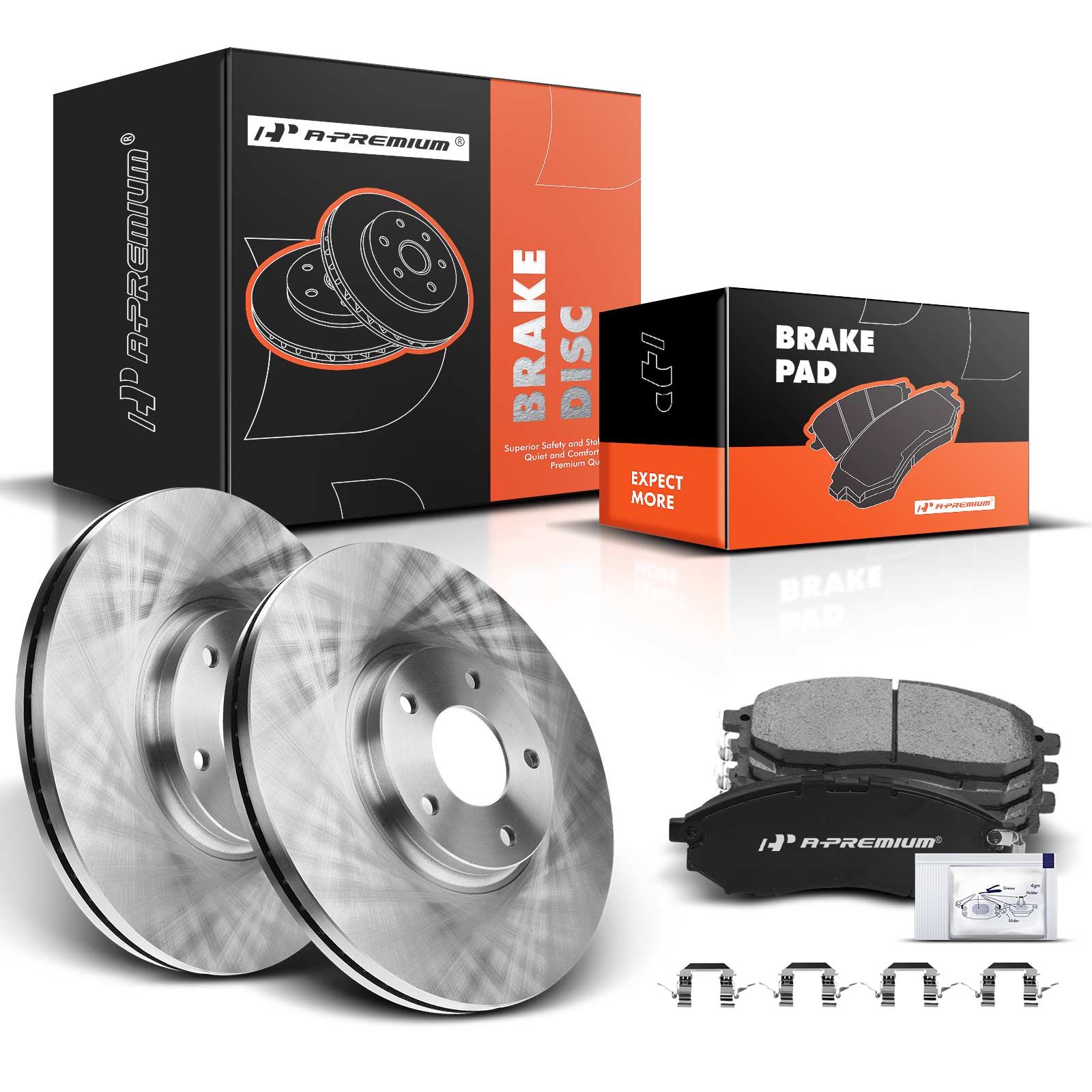 Front Disc Brake Rotors & Ceramic Brake Pads for 2013 Nissan 370Z