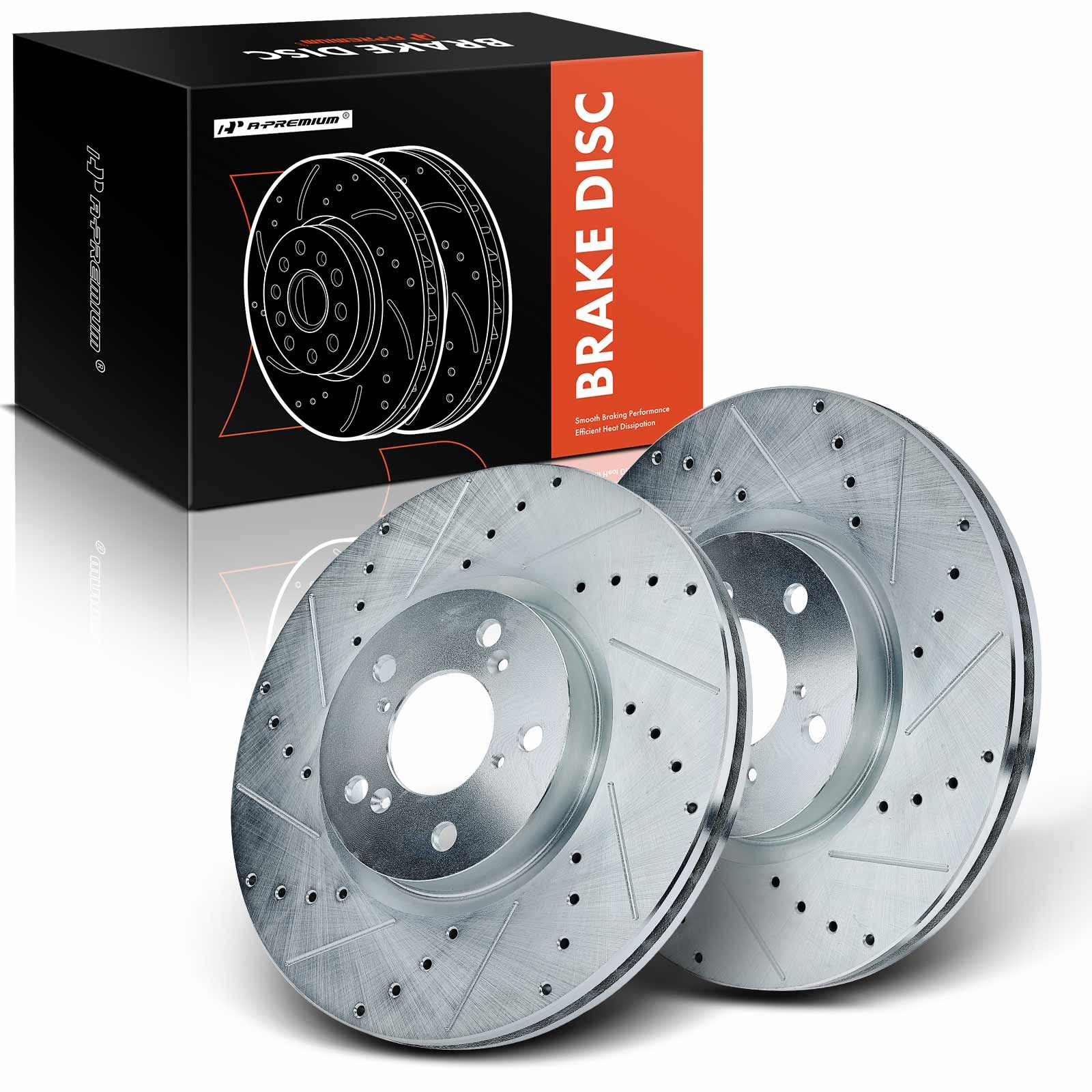 Front Drilled Brake Rotors for Honda Pilot 2009-2015 Acura MDX ZDX RLX ...