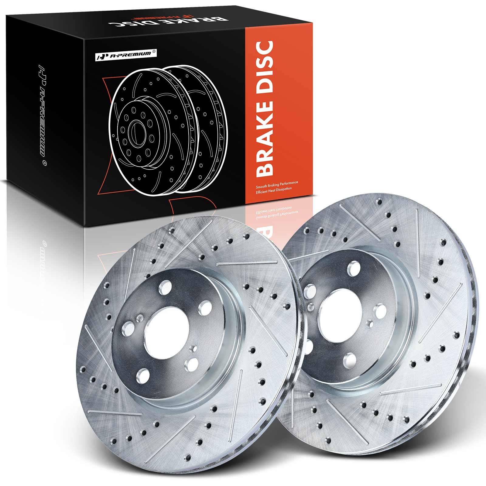 Front Drilled Brake Rotors for 2009-2019 Toyota Corolla