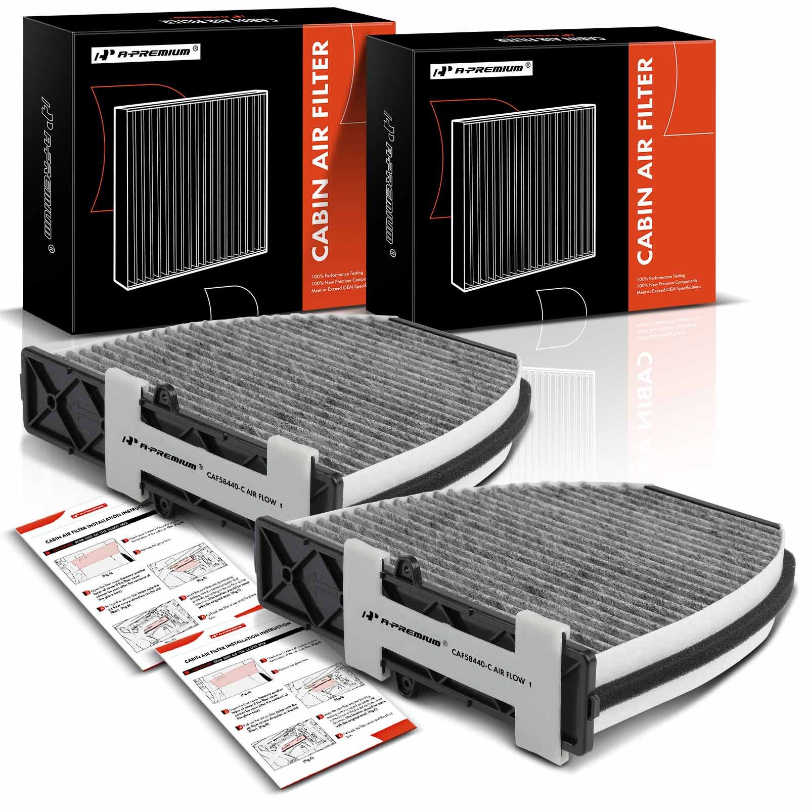 2 Pcs Activated Carbon Cabin Air Filter for Mercedes-Benz AMG GT C C200 ...