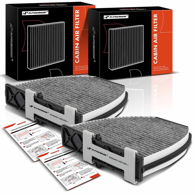 2 Pcs Activated Carbon Cabin Air Filter for Mercedes-Benz AMG GT C C200 ...