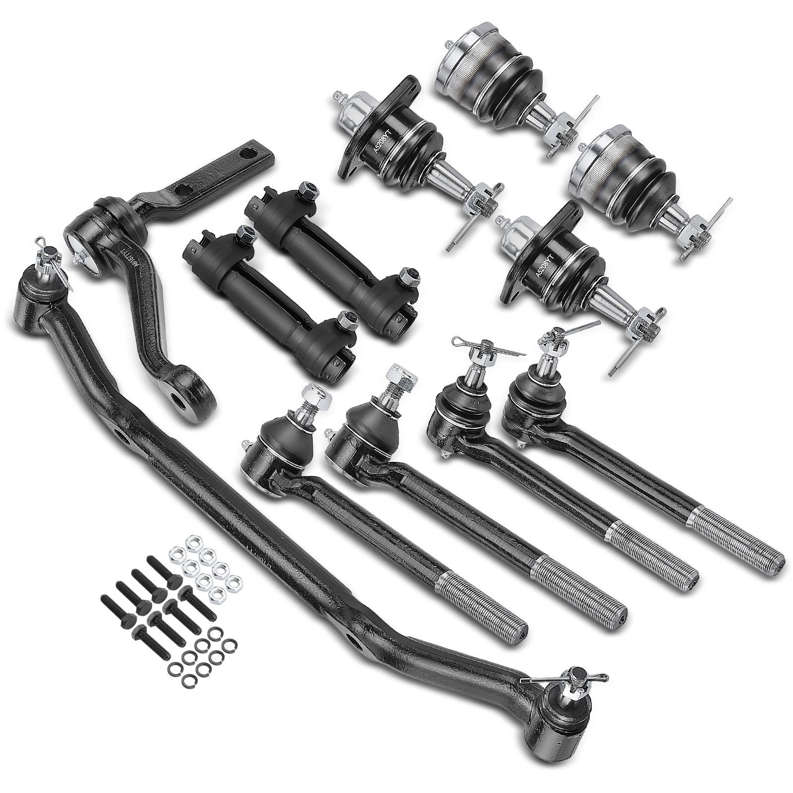 12 Pcs Inner & Outer Tie Rod End & Idler Arm & Ball Joint for 2002 ...