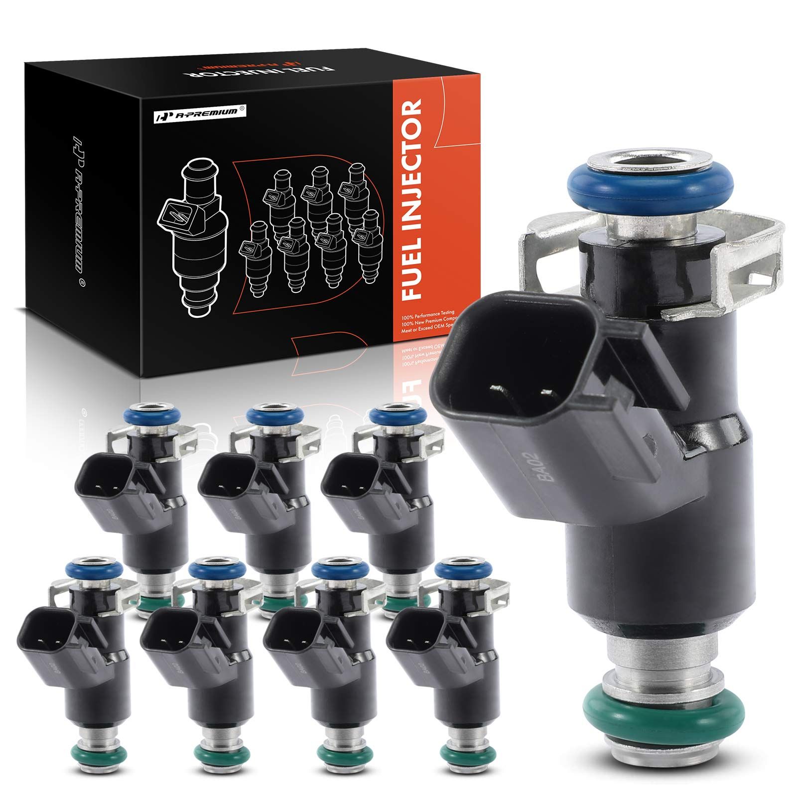 8 Pcs Black Fuel Injectors for Chevrolet Silverado 2500 3500 HD GMC ...