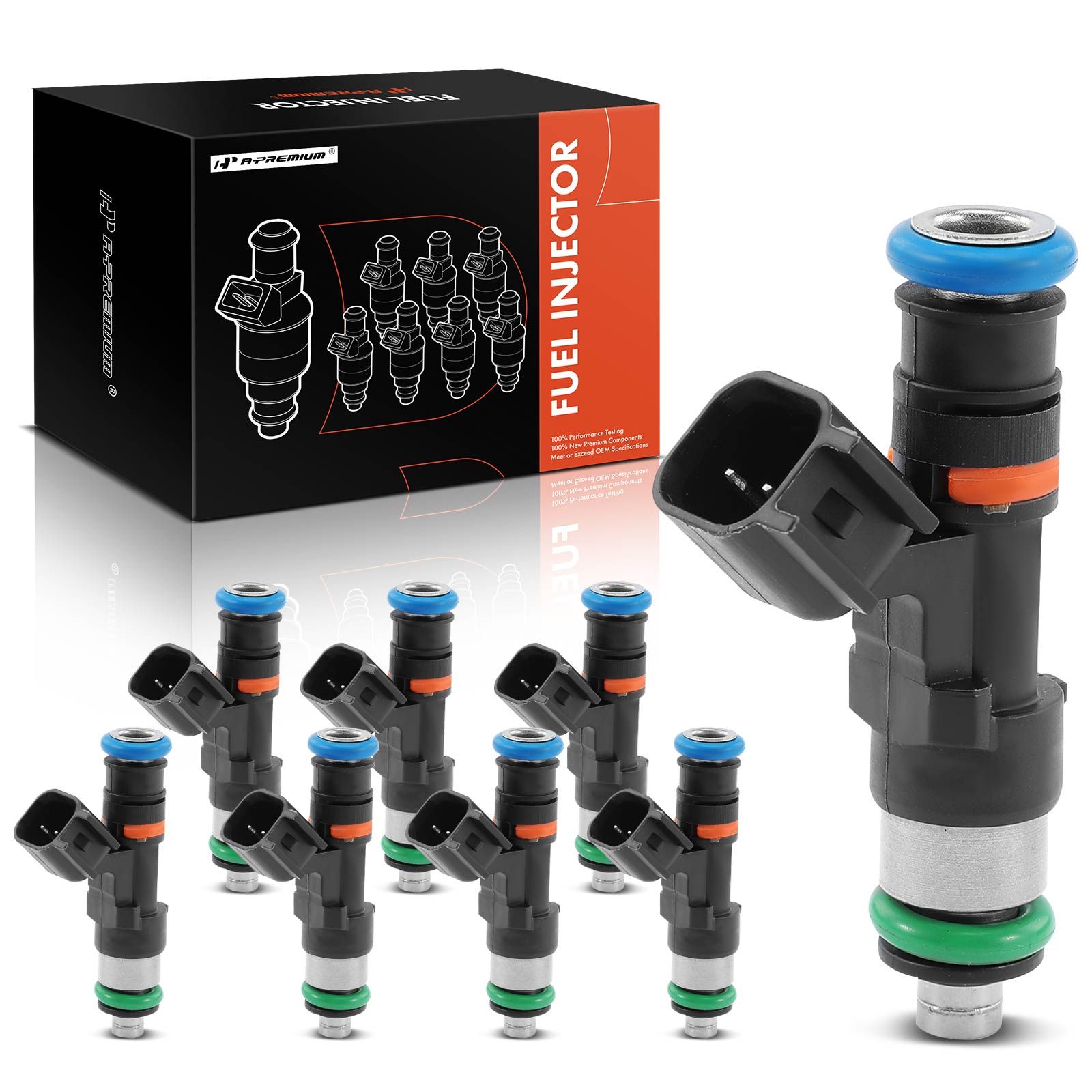 8 Pcs Fuel Injector with 2 pins for Ford Mustang 2007-2012 V8 5.4L