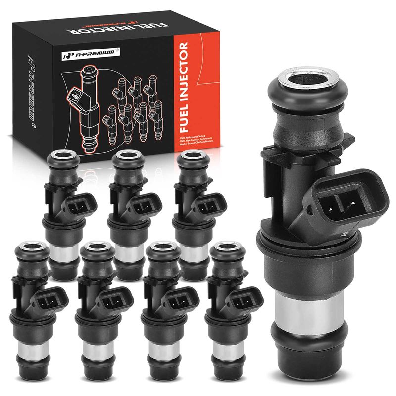 8 Pcs Black Fuel Injectors for Chevy Silverado 1500 2500 GMC Yukon ...