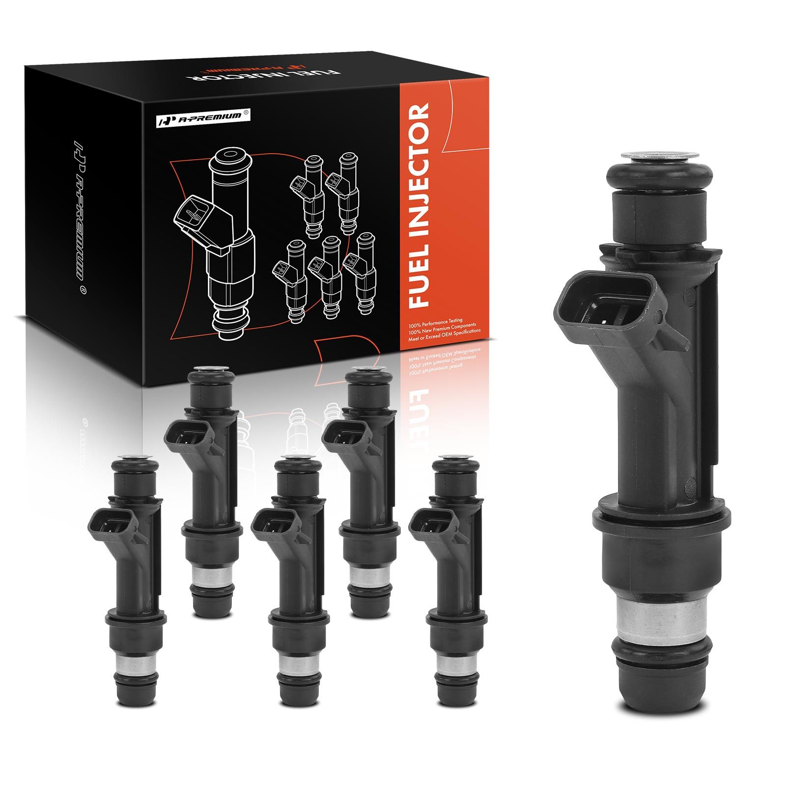 1998-2002 Isuzu Trooper 6 Pcs Black Fuel Injectors | A-Premium