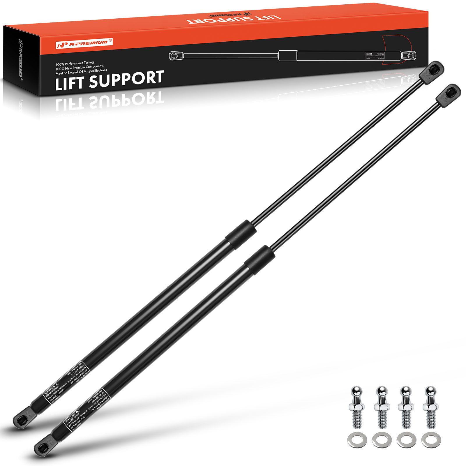 2 Pcs Universal Lift Supports Gas Struts Extended Length 26.34in ...