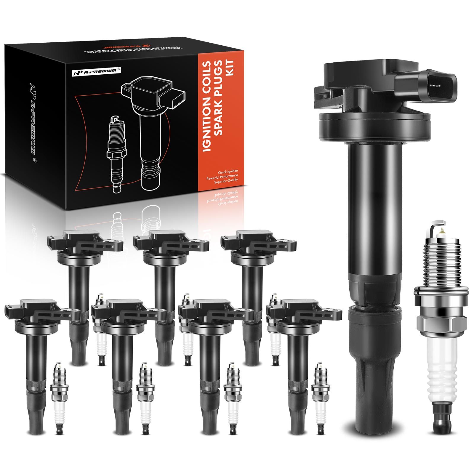 8 Pcs Ignition Coil & 8 Pcs IRIDIUM Spark Plug Kit for Land Rover Range ...