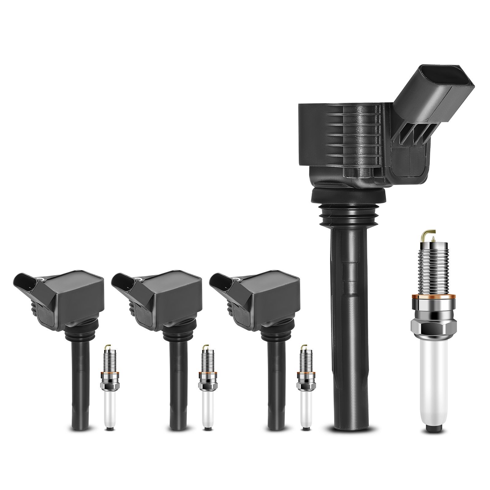 4 Pcs Black Ignition Coil & 4 Pcs IRIDIUM Spark Plug Kit for VW Jetta ...