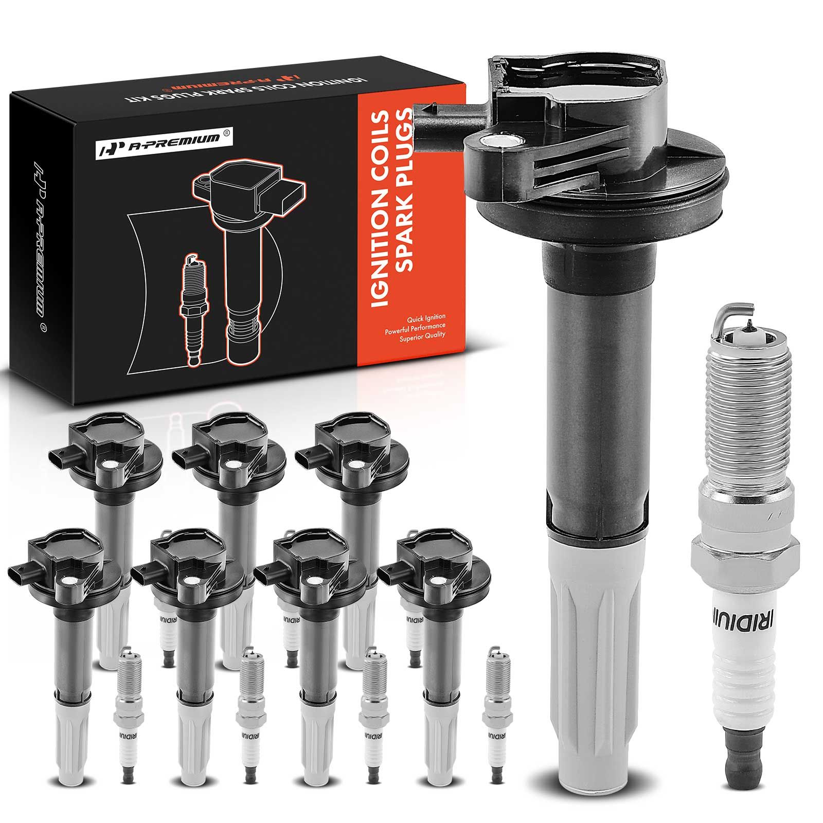 8 Pcs Black Ignition Coil & 8 Pcs IRIDIUM Spark Plug Kit for Ford F-150 Mustang 2016-2017 | A ...