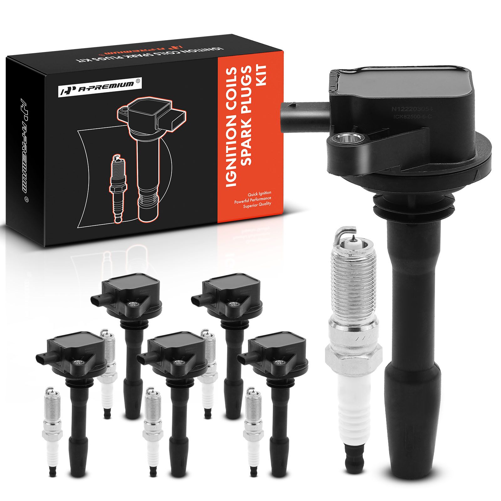 6 Pcs Ignition Coil & IRIDIUM Spark Plug Kits for 2021 Ford F-150 3.3L ...