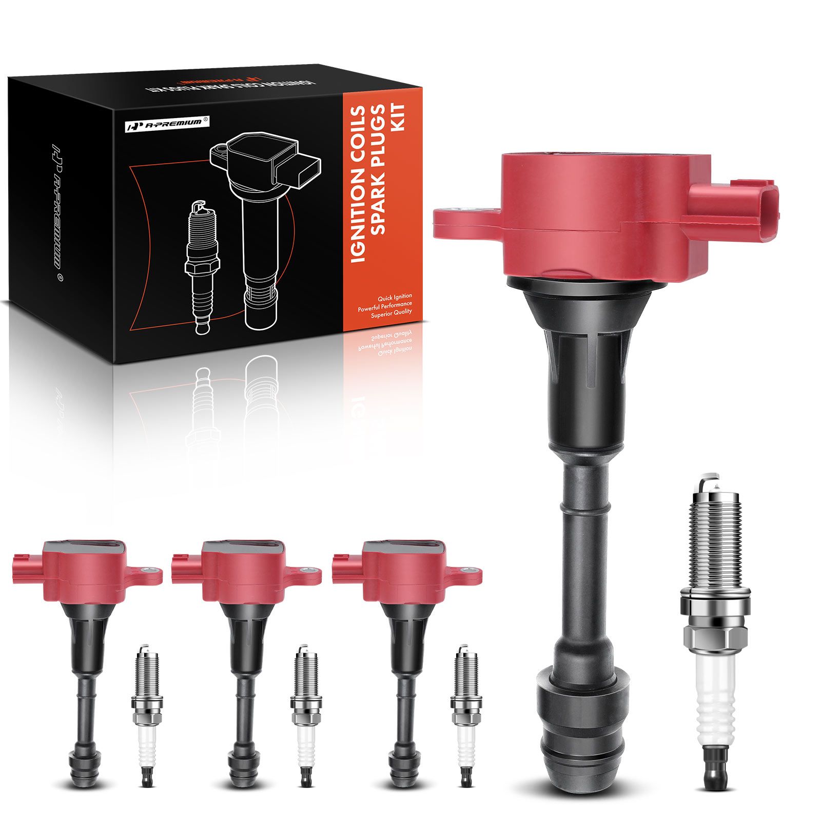 4 Pcs Ignition Coil & 4 Pcs IRIDIUM Spark Plug Kit for 2002-2006 Nissan ...