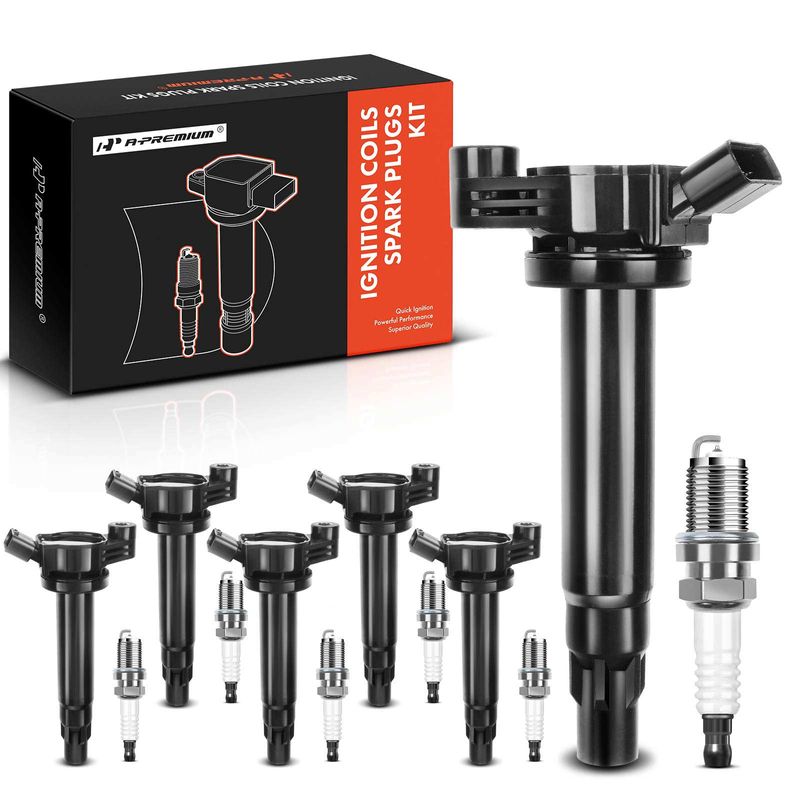6 Pcs Ignition Coil & 6 Pcs IRIDIUM Spark Plug Kit for Toyota Camry 2004-2006 Highlander | A-Premium