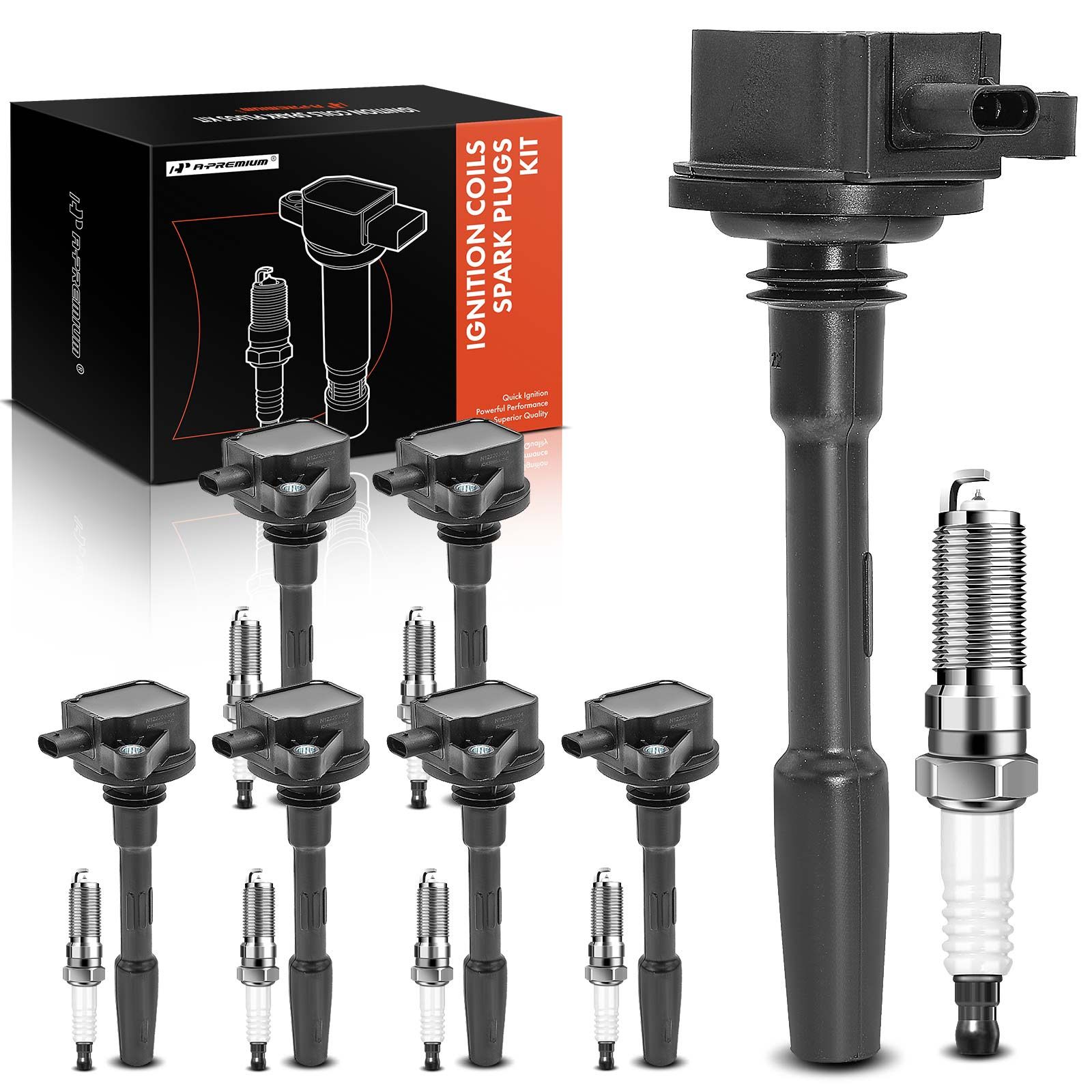 7 Pcs Ignition Coil & IRIDIUM Spark Plug Kits for 2019 Ford F-150 5.0L ...