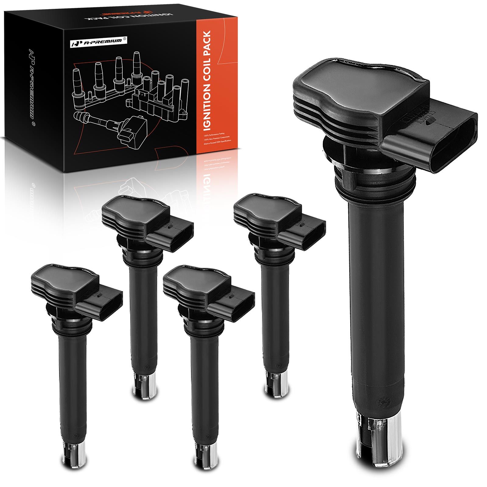 5 Pcs Ignition Coils with 4 Pins for Volkswagen Passat Jetta Beetle ...