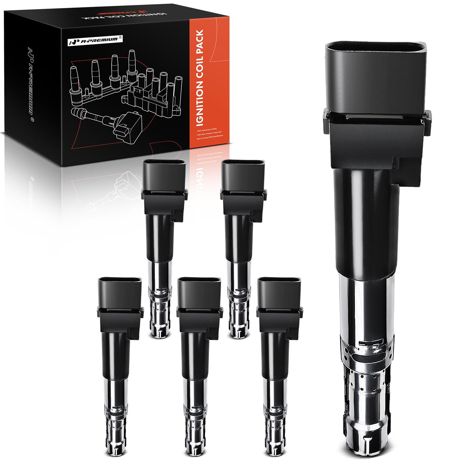 6 Pcs Ignition Coils with 4 Pins for VW Jetta Golf 02-05 Seat Alhambra ...