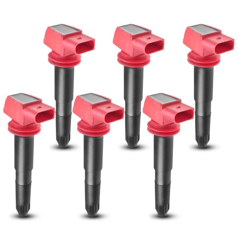 6 Pcs Ignition Coils with 4 Pins for Porsche Cayenne 08-18 Panamera 10 ...