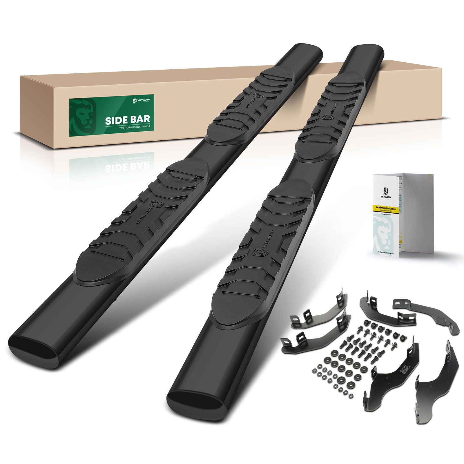 5 Inch Black Steel Oval Straight Side Step Bars for Ford Ranger 2019 ...