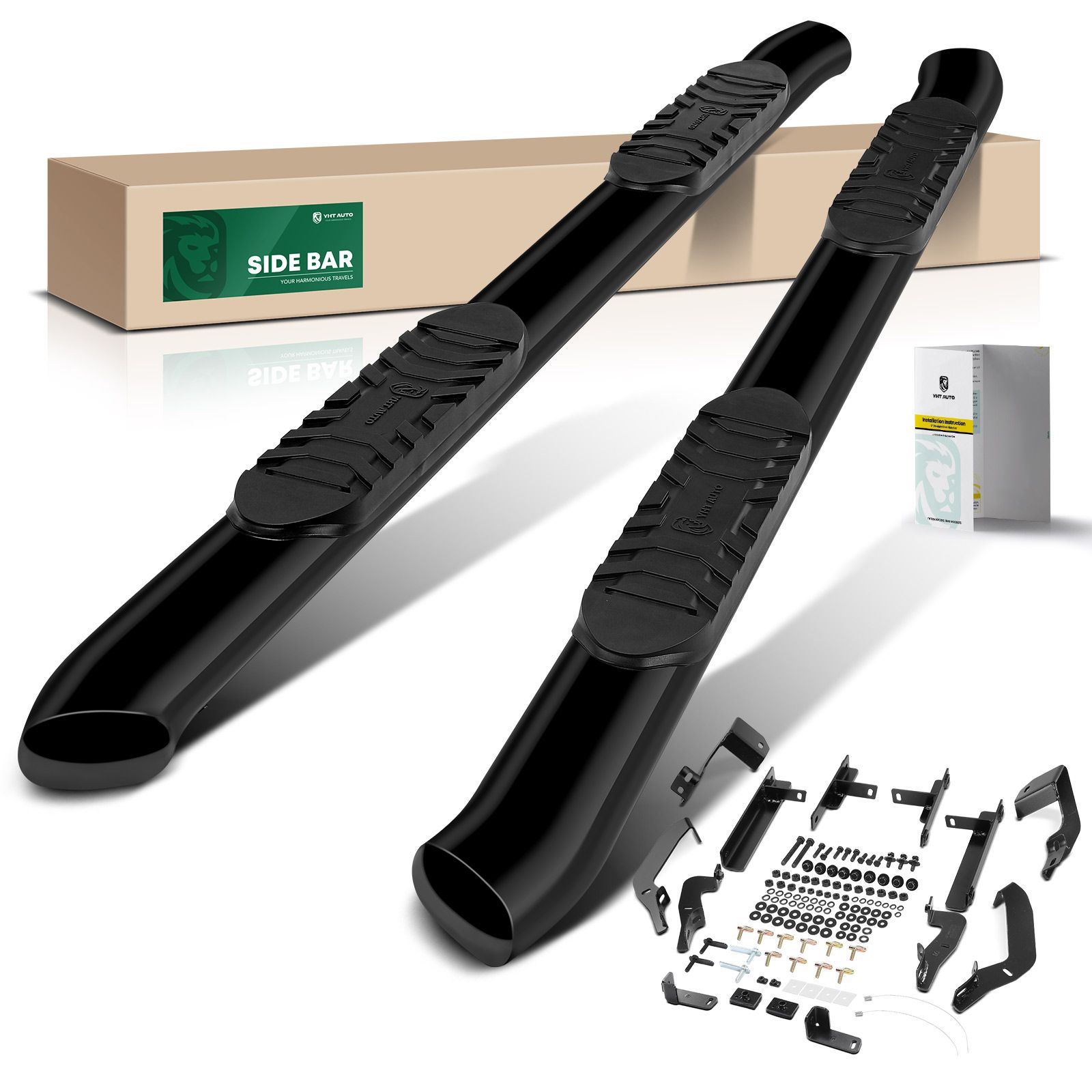 5 Inch Black Steel Oval Bent End Side Step Bars for Ford Maverick 2022 ...