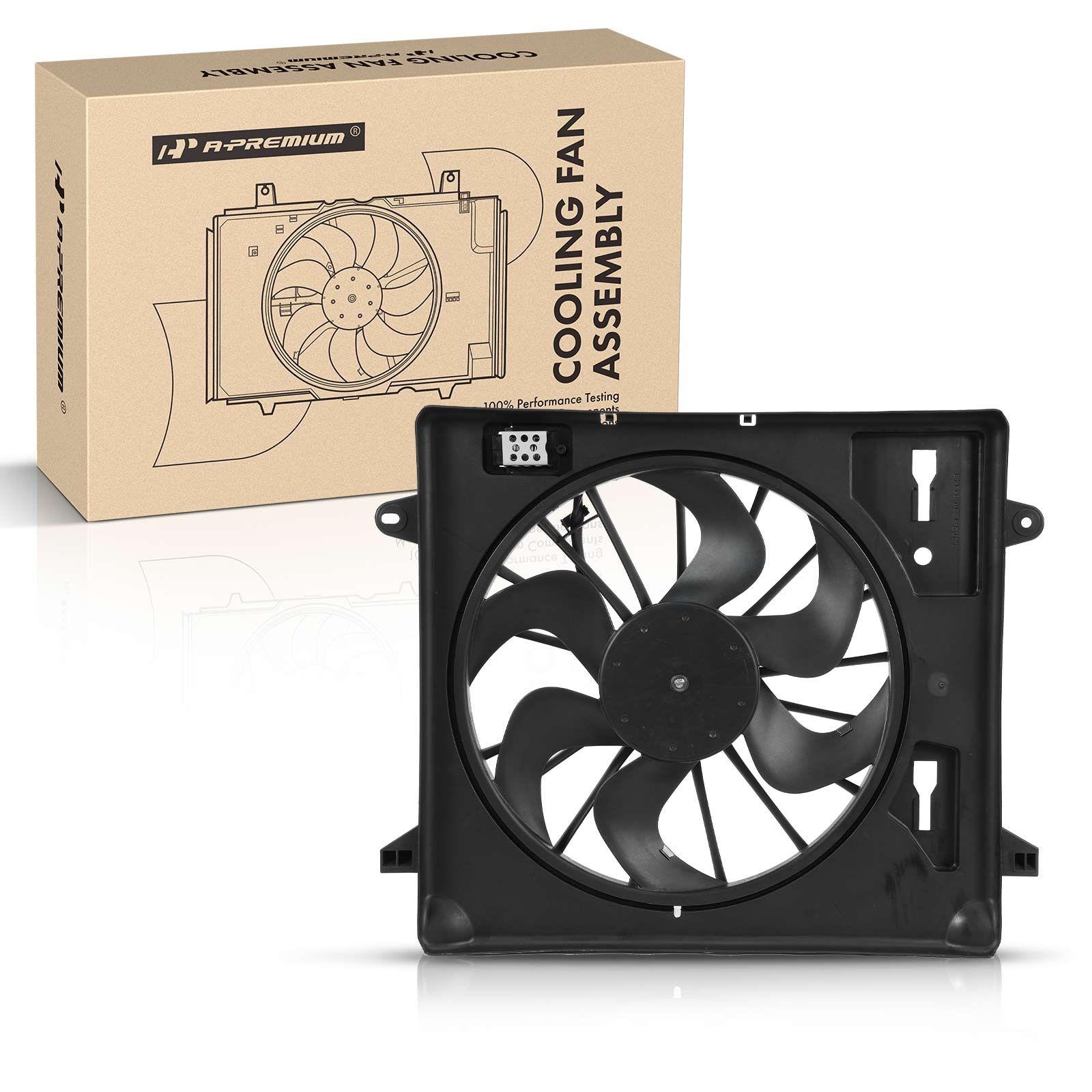 Engine Radiator Cooling Fan Assembly with Shroud for Jeep JK Wrangler ...