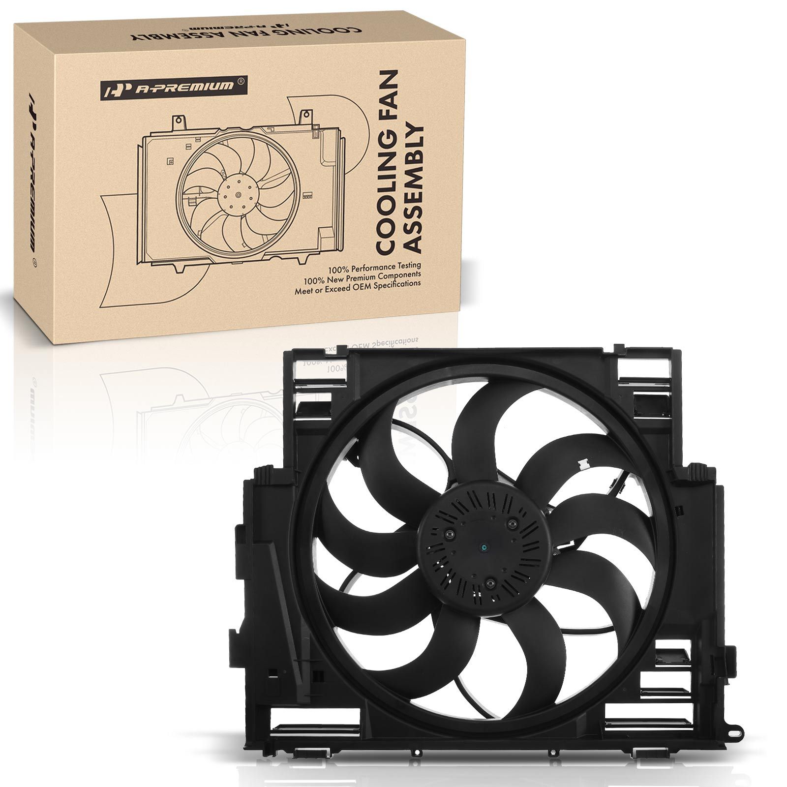 Radiator Cooling Fan Assembly with Motor for BMW F10 528i 528i xDrive ...