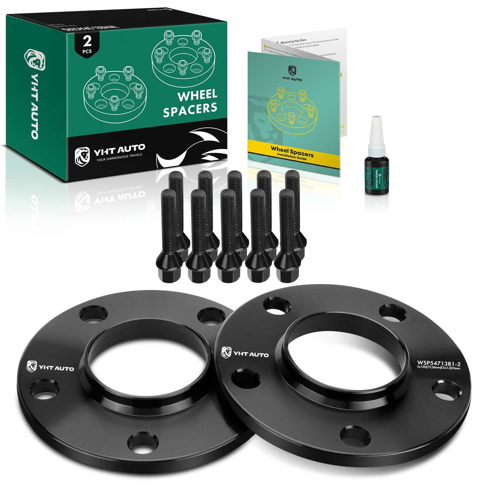 2 Pcs 0.4 inches 5x4.72 In. to 5x4.72 In. Wheel Spacers M12x1.5 72.56mm ...